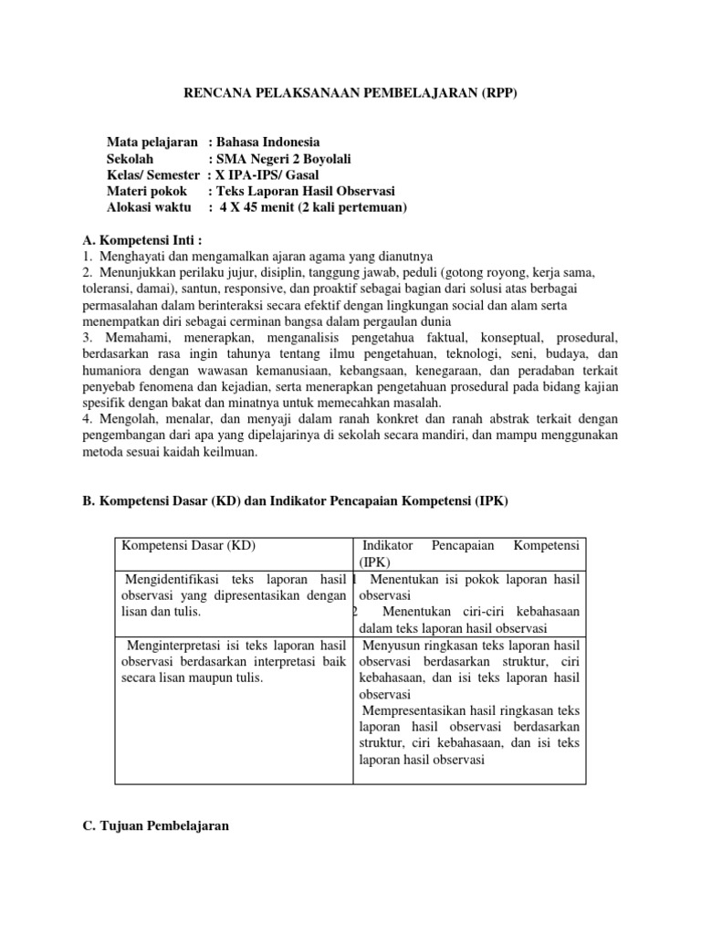 RPP | PDF | Sains & Matematika