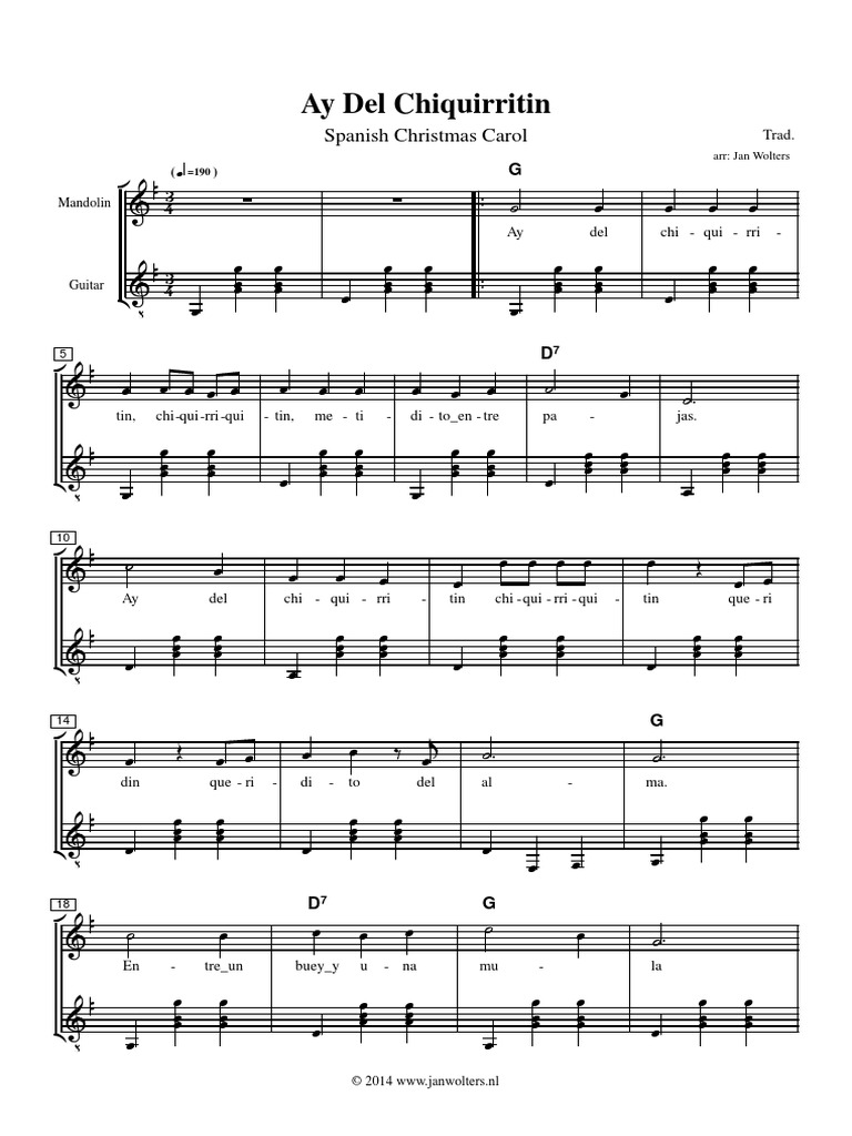 Ay Del Chiquirritin: Spanish Christmas Carol | PDF