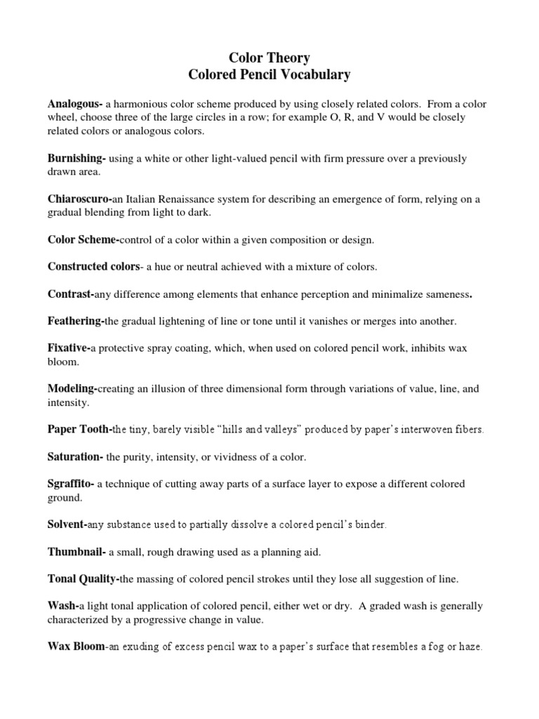 Color Pencil Theory | PDF | Hue | Color