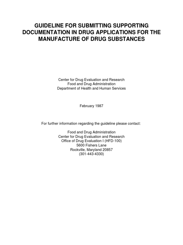Guideline For Submitting Supporting Documentation in Drug Applications ...