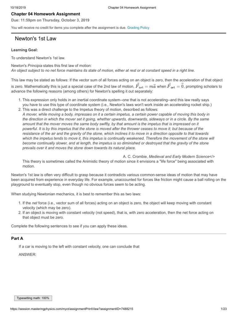 Chapter 04 Homework Assignment | PDF | Force | Euclidean Vector