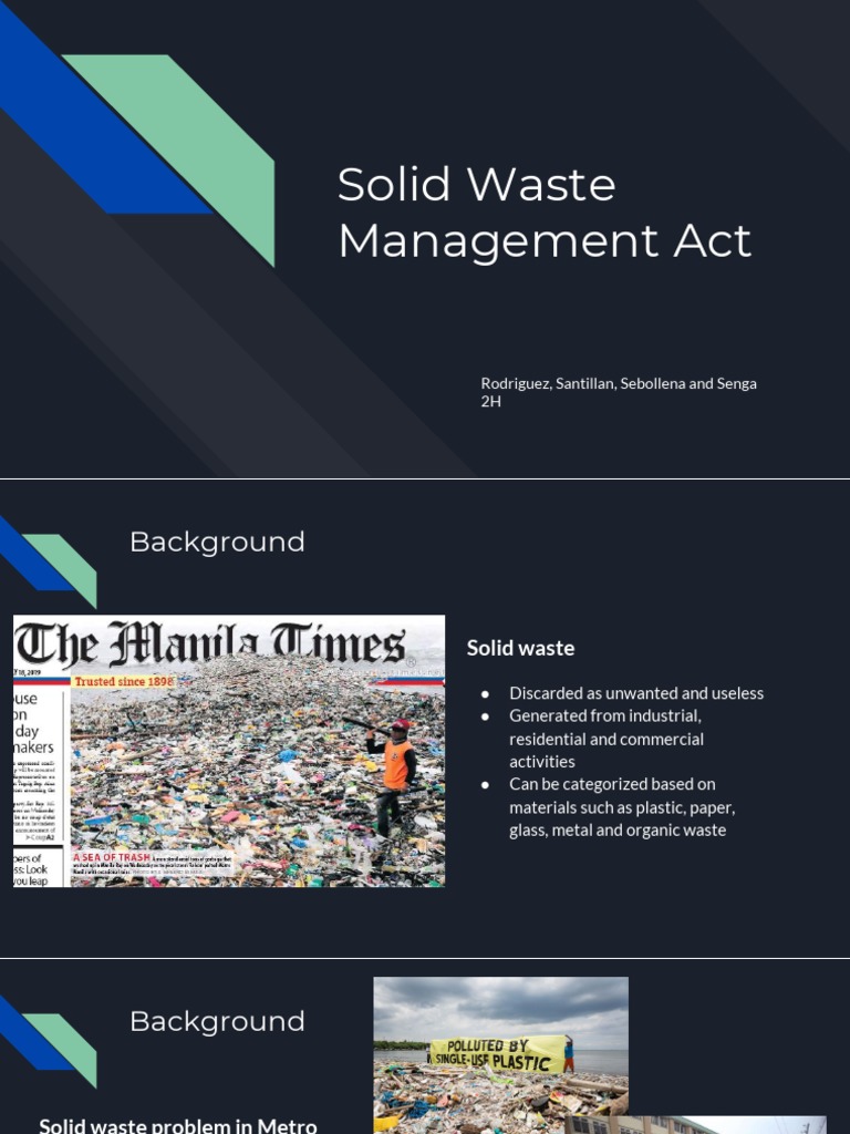 Solid Waste Management Act | PDF | Waste Management | Municipal Solid Waste