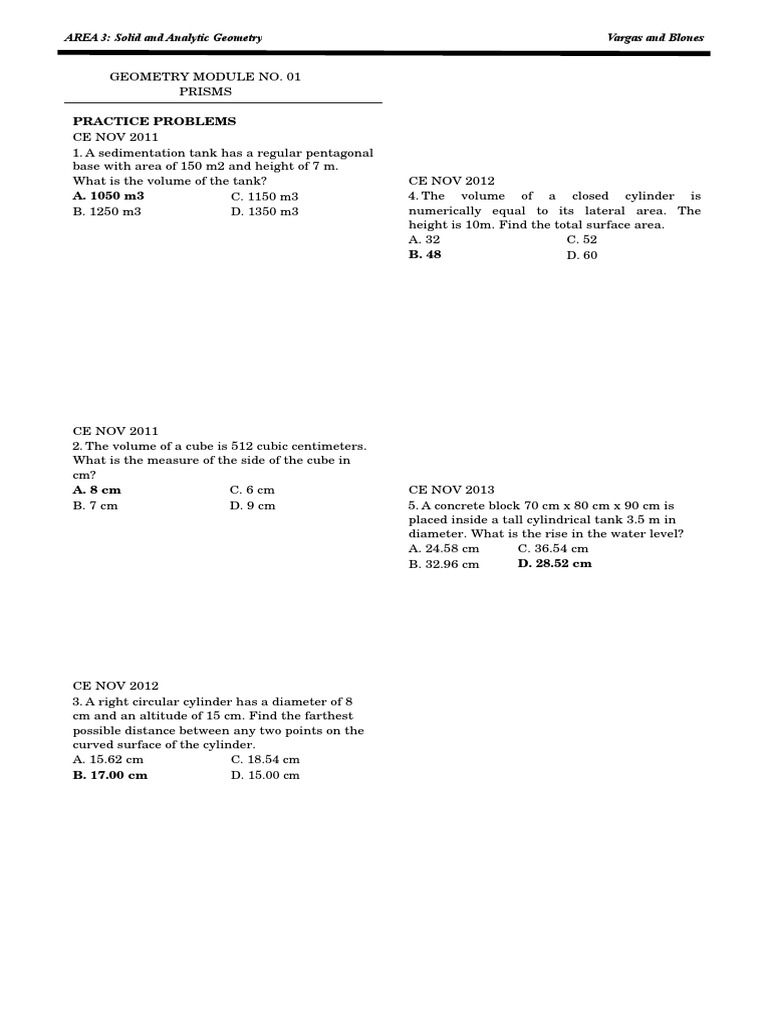 Geometry Problem Set | Download Free PDF | Line (Geometry) | Analytic ...