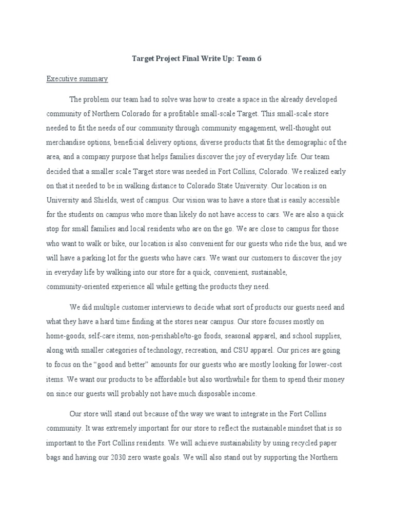 Target Project Final Write Up: Team 6 | PDF | Target Corporation | Retail
