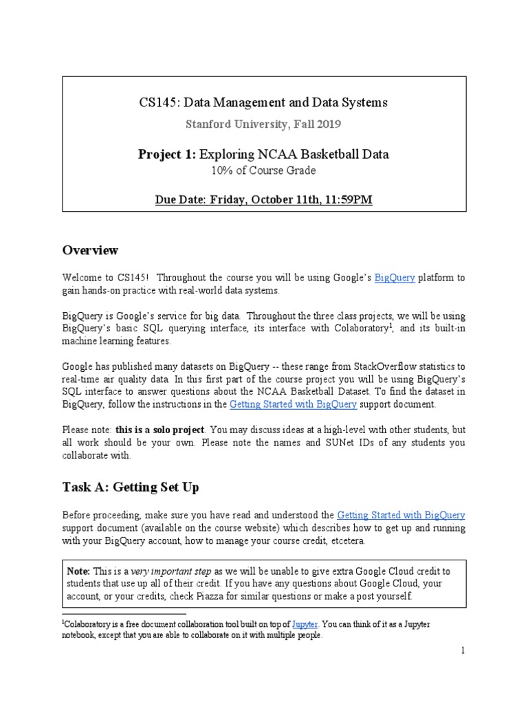 Project1 Handout | PDF | Tournament | Sql Project1 Handout | PDF | Tournament | Sql