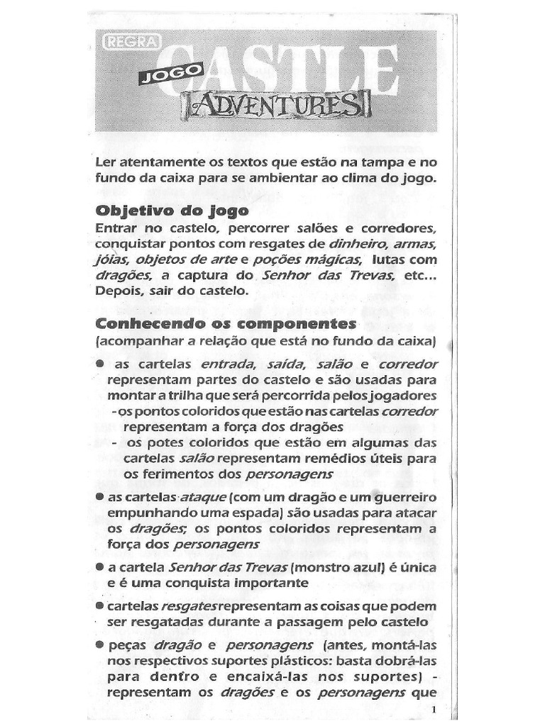 Castle Adventures Manual | PDF