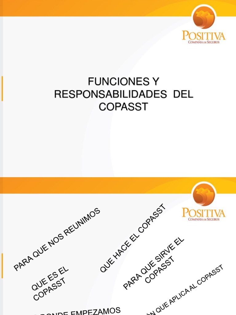 Funciones y Responsabilidades Del COPASST - Positiva | PDF | Seguridad y salud ocupacional ...