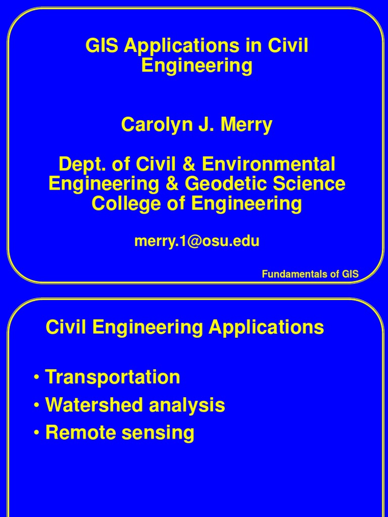 GIS Applications in Civil Engineering: Merry.1@osu - Edu | PDF ...