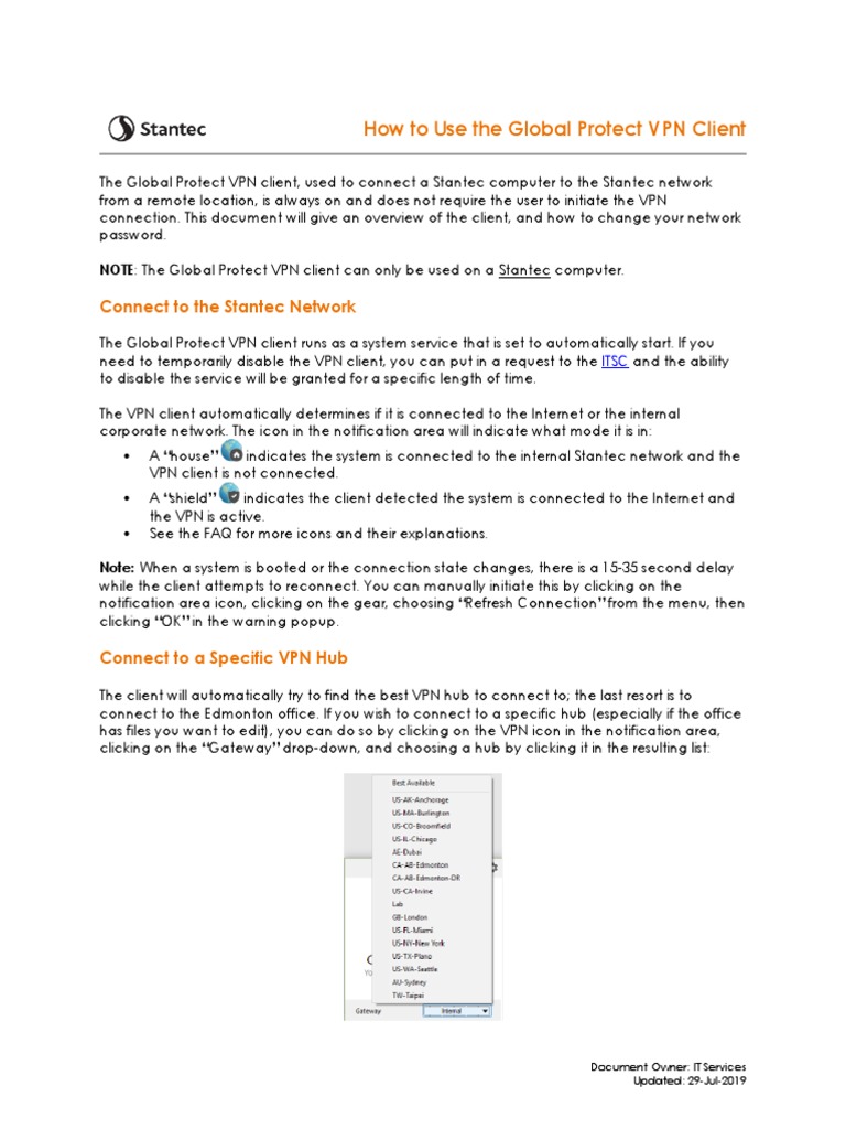 How To Use The Global Protect VPN Client | PDF | Virtual Private ...