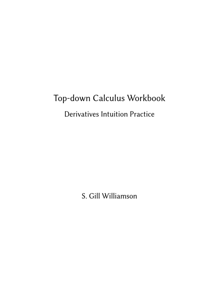 Top-Down Calculus Workbook: Derivatives Intuition Practice | PDF ...