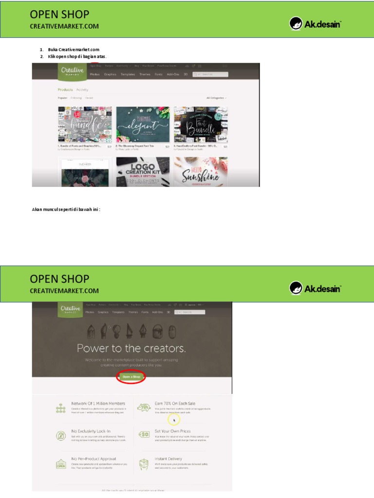 Klik Open Shop Di Bagian Atas | PDF