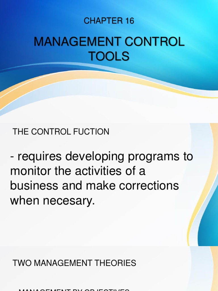 Management Control Tools | PDF