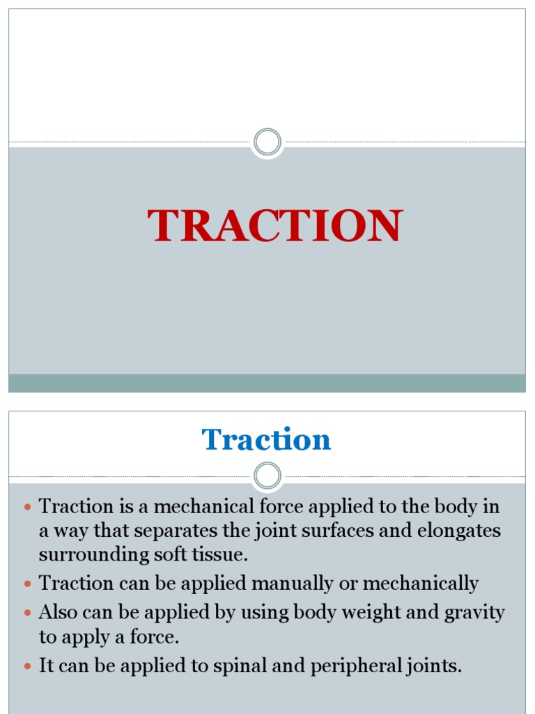 Traction | PDF | Vertebral Column | Physical Therapy