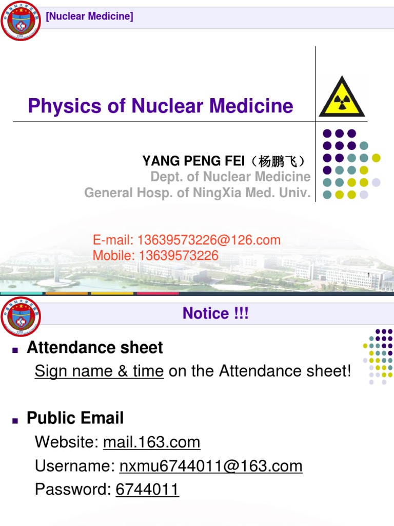 Physics in Nuclear Medicine Explained | PDF | Radioactive Decay ...