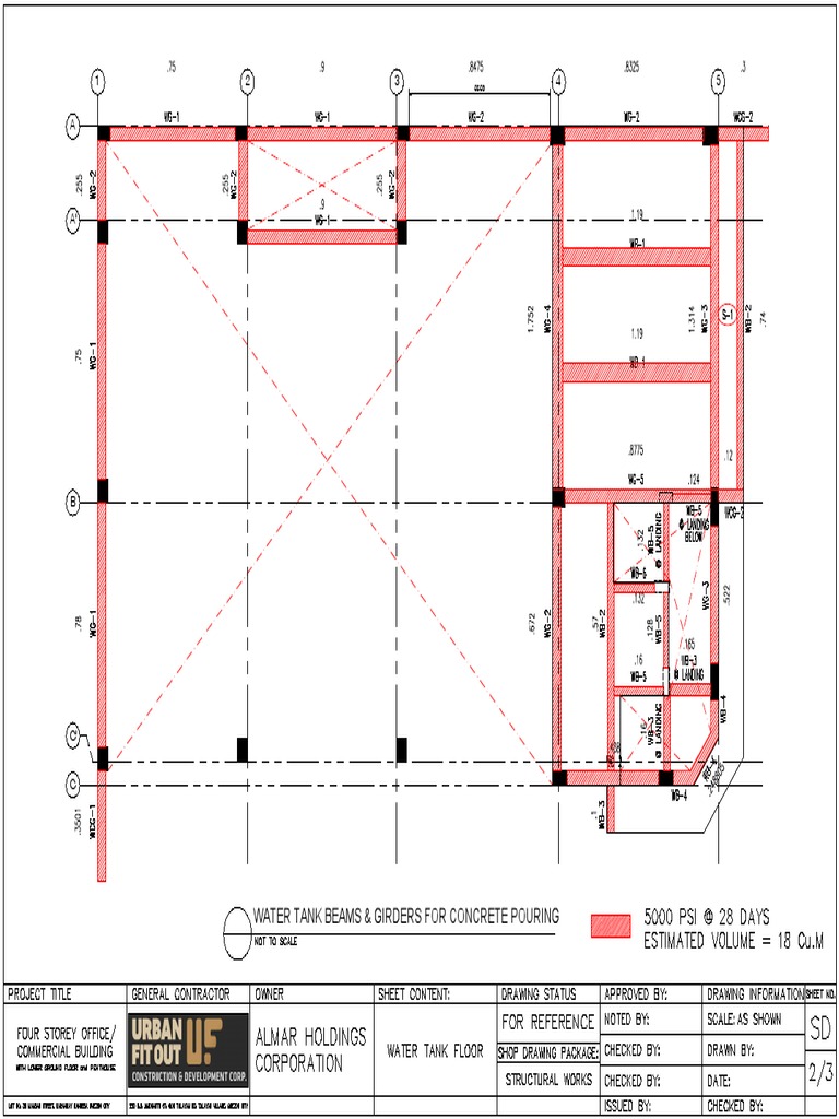 Water Tank Beams & Girders For Concrete Pouring | PDF