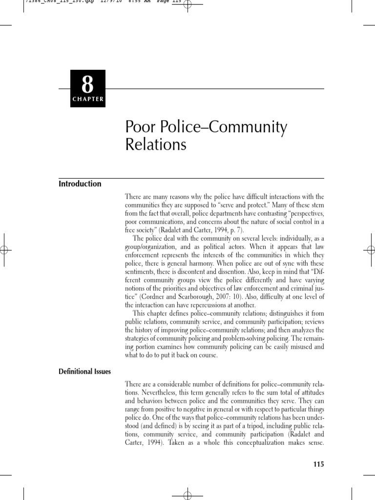 Understanding Police-Community Relations | PDF | Community Policing ...