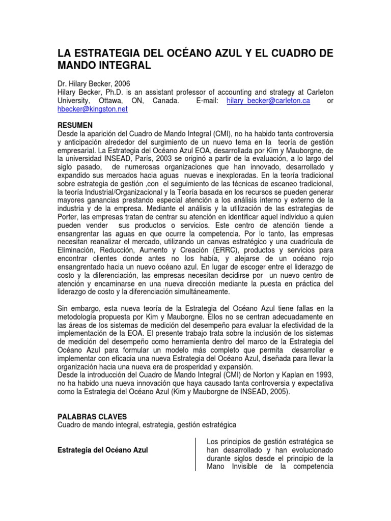 Oceano Azul y Scoreboard | PDF | Mc Donald's | Business