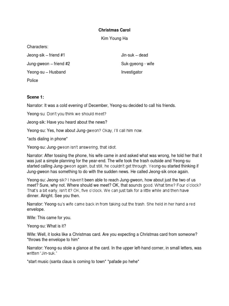 Christmas Carol Script | PDF | Mystery, Thriller & Crime Fiction