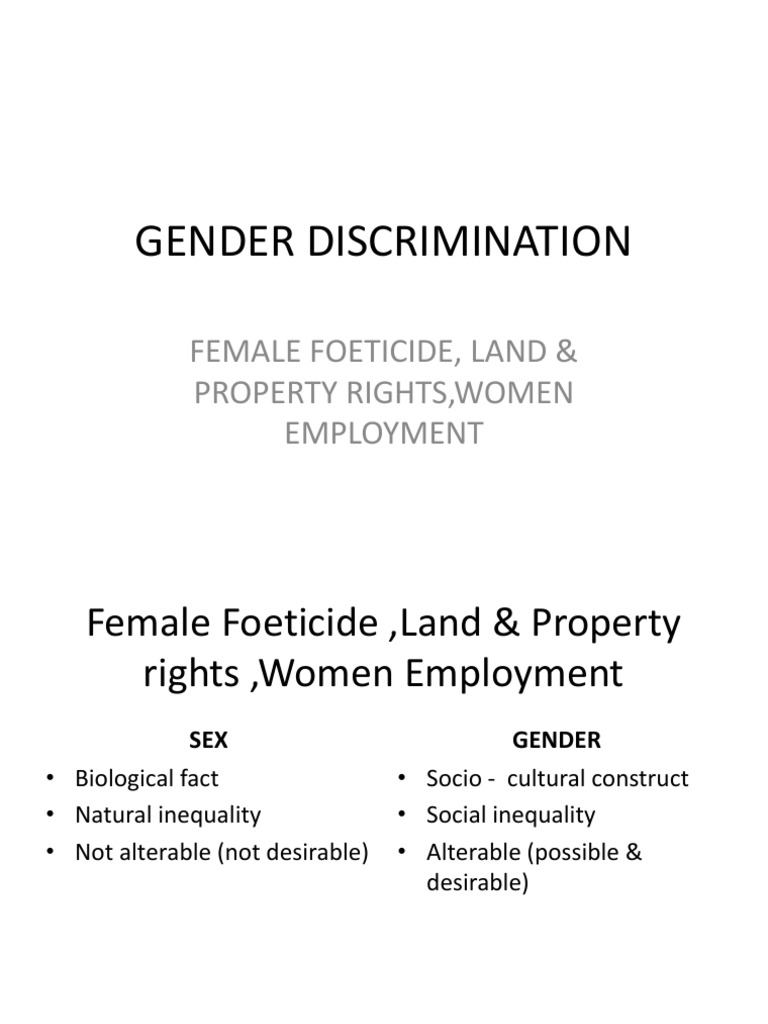 Gender Discrimination | PDF | Gender | Gender Studies