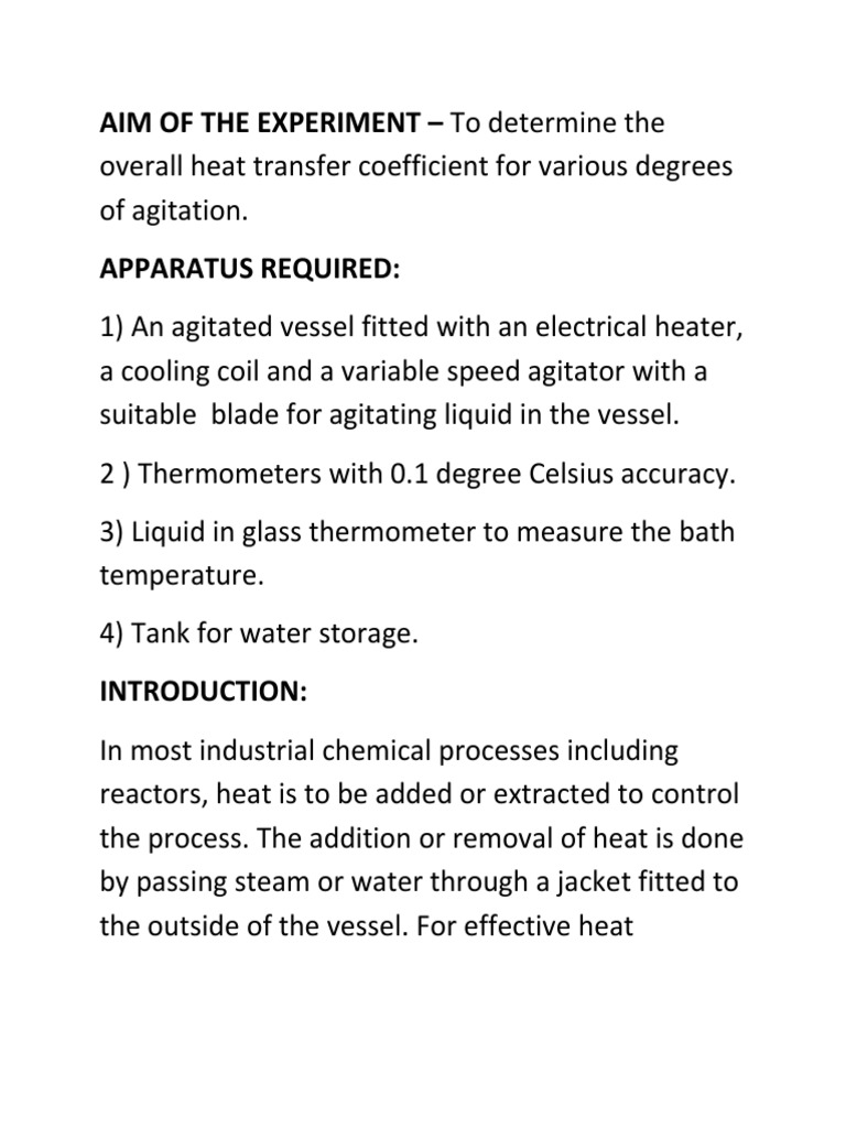 Agitated Vessel PDF | PDF | Heat Transfer | Chemical Reactor