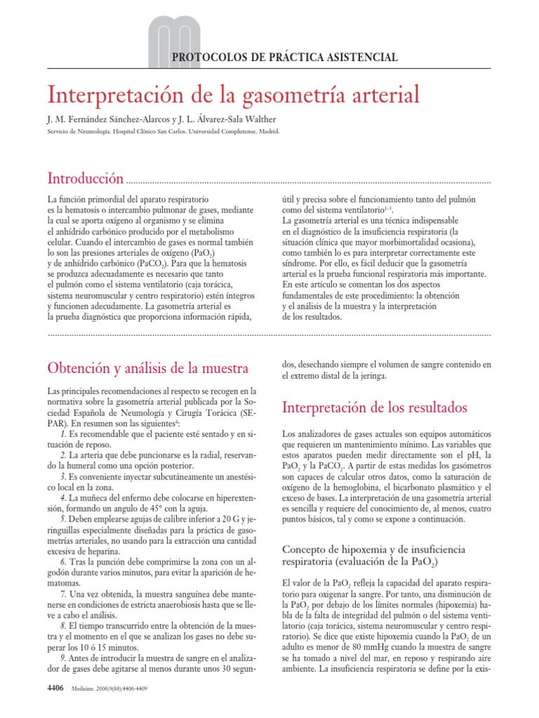 Interpretación integral de la gasometría arterial: un análisis completo ...