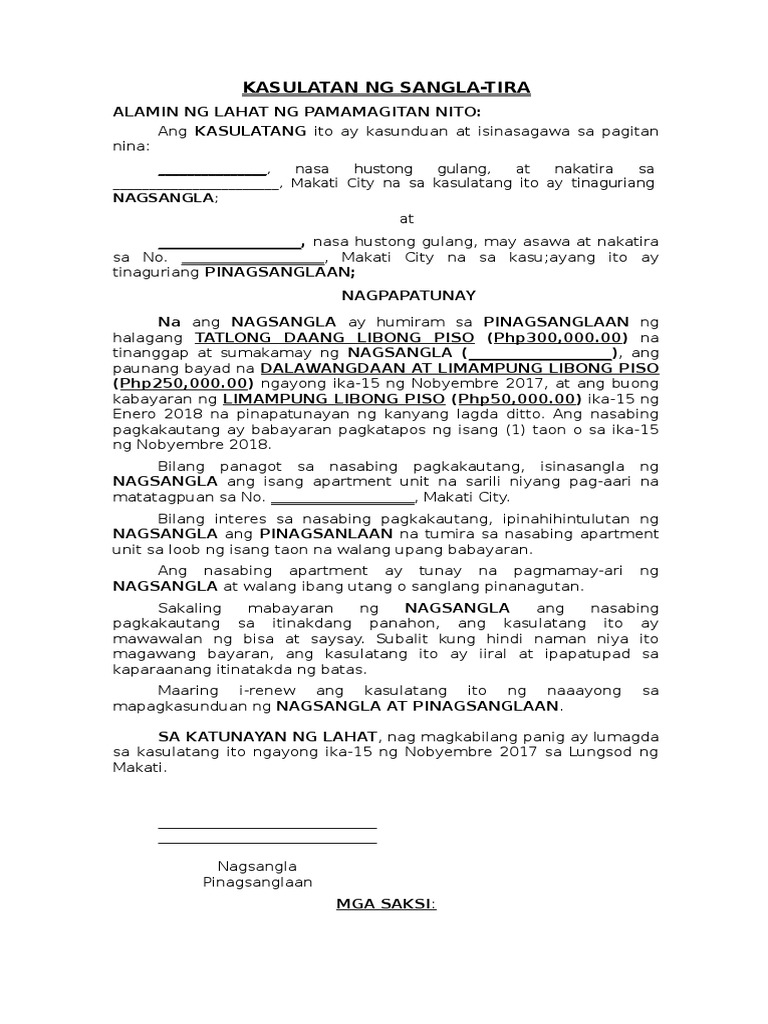 Kasulatan Sanla-Tira | PDF