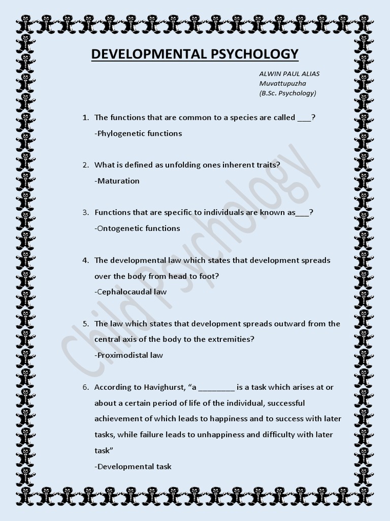 Developmental Psychology (Alwin) | PDF | Id | Prenatal Development