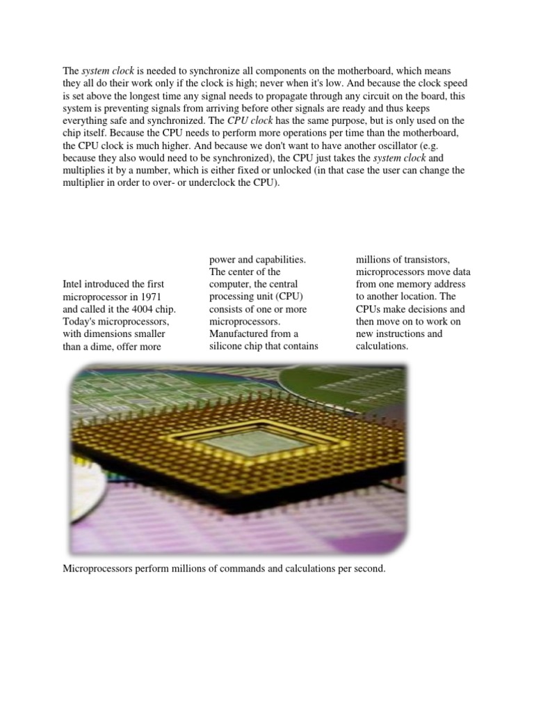 Understanding How System Clocks and CPU Clocks Work Together to Synchronize Components and ...