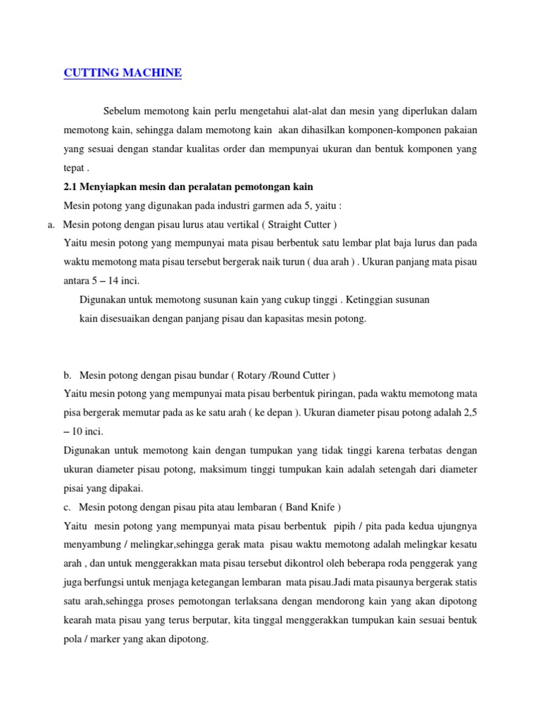 Cutting Machine Pdf