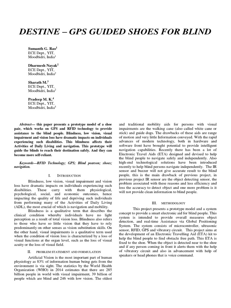 Navigation Assistance for the Blind: A Prototype Using GPS-Guided Smart ...