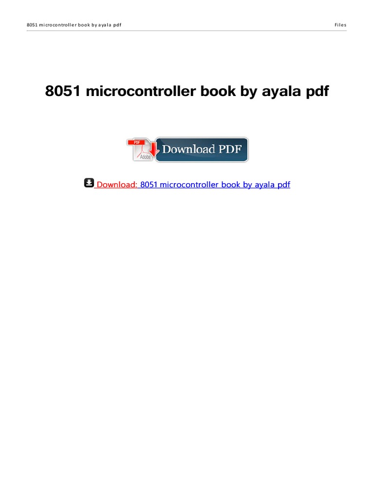 8051 Microcontroller Book by Ayala PDF | PDF | E Books | Microcontroller