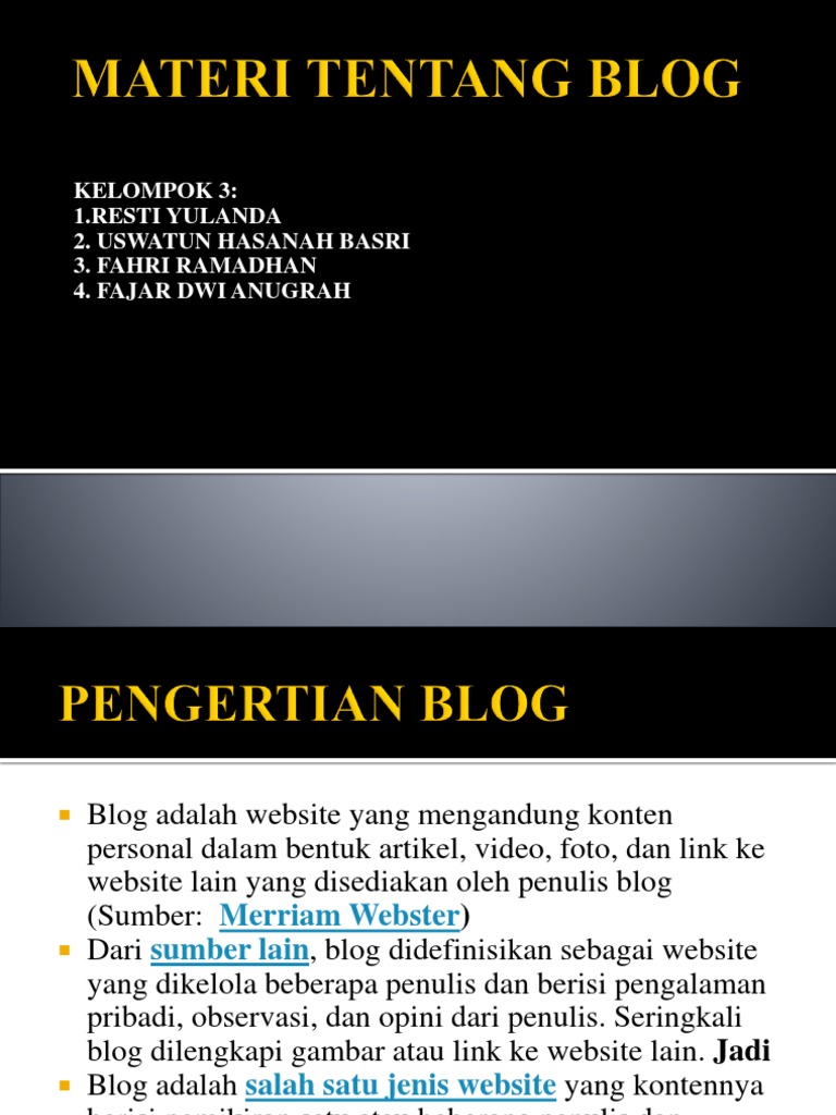 Materi Tentang Blog | PDF