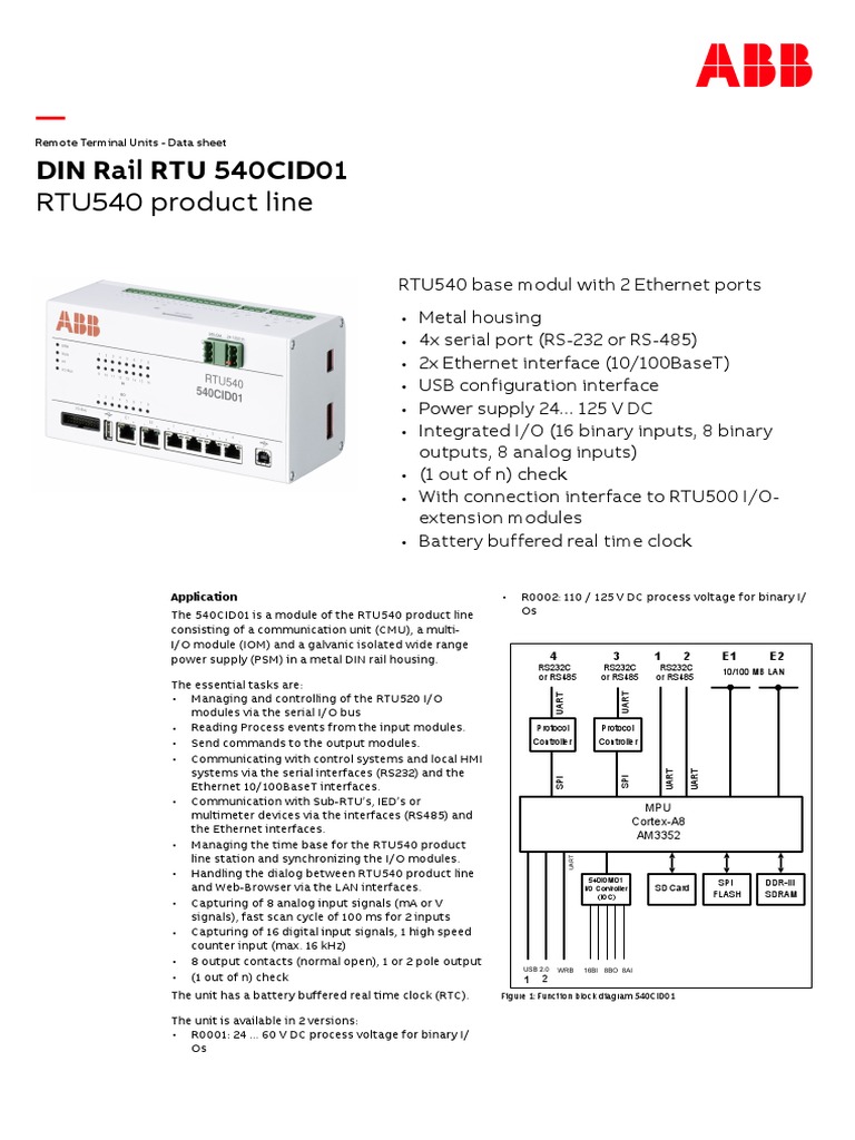 540CID01 DS en | PDF | Relay | Power Supply