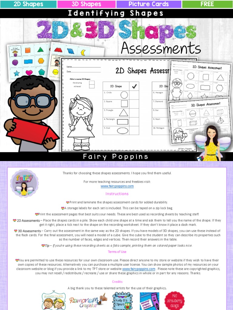 FREE Shapes Assessment | PDF | Rectangle | Shape