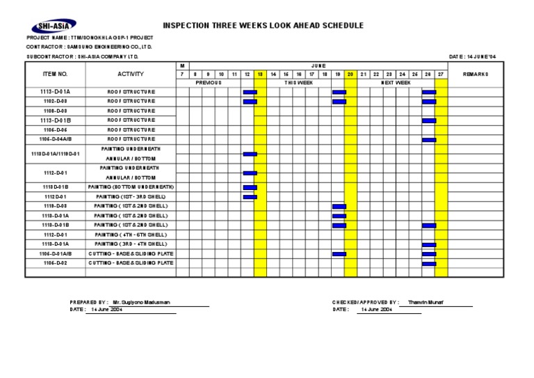 Three-Week FAB Schedule Overview | PDF