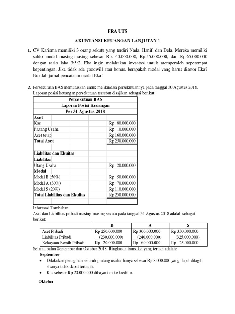 Contoh Soal AKL 1 | PDF