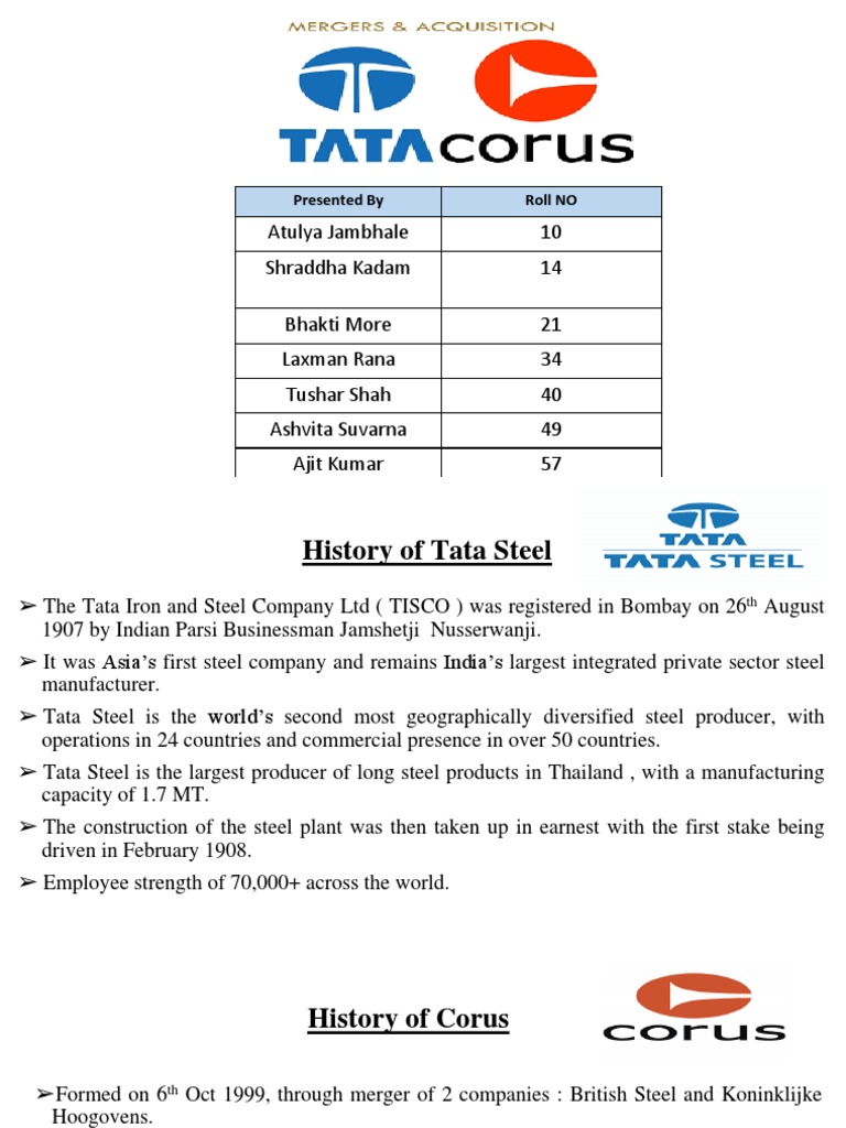 TATA Steel and Corus | PDF | Earnings Before Interest | Revenue