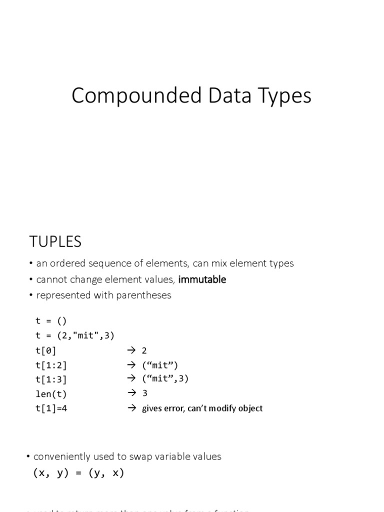 Compound Data Types - 4 | PDF | Array Data Structure | Data Type
