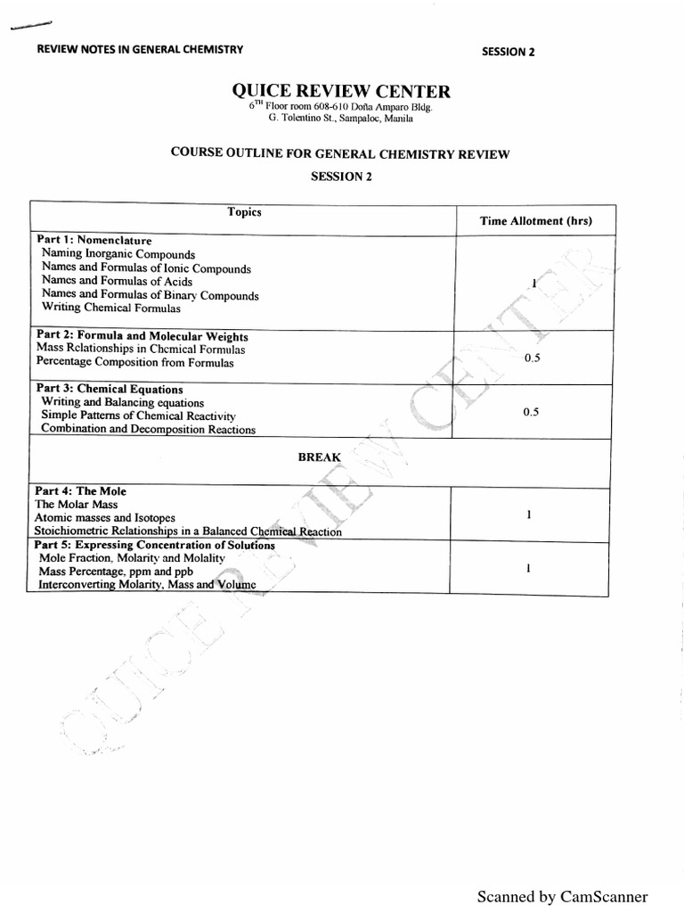 QUICE - Chem Tech Review Day 2 PDF | PDF
