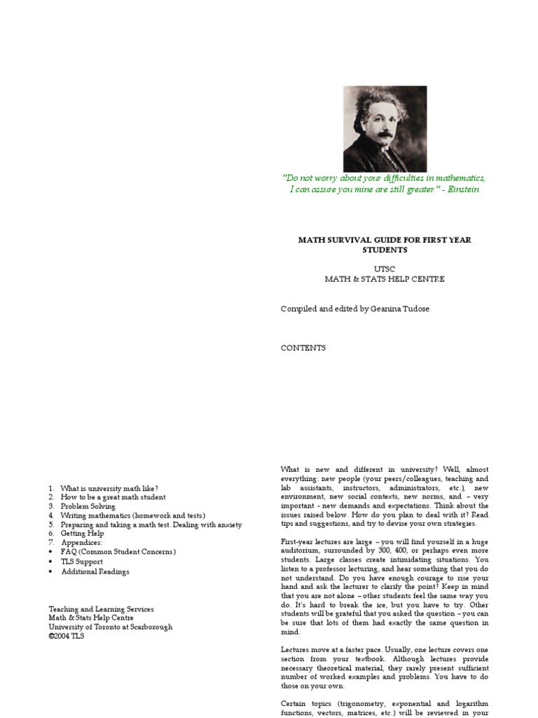 Survival Guide | PDF | Teaching Mathematics | Equations