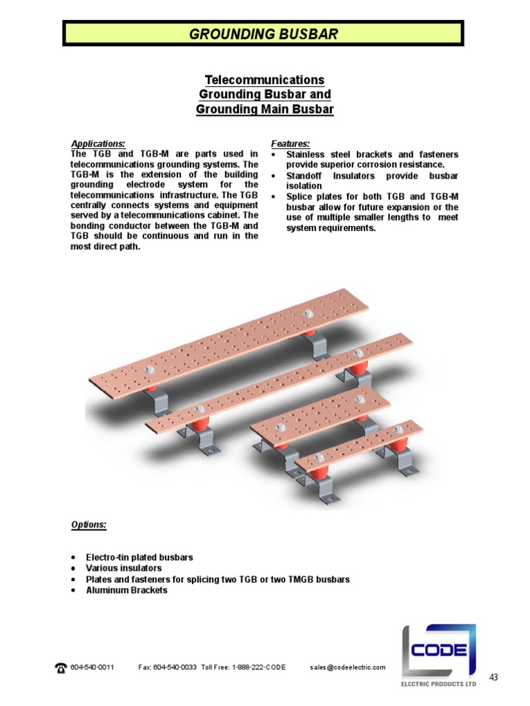 Grounding Bus Bar | PDF | Electrical Equipment | Electricity