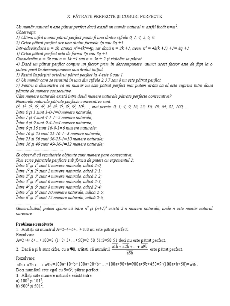 10. Patrate Si Cuburi Perfecte