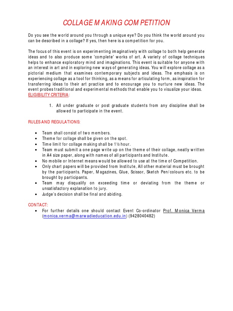 Collage Making Competition | PDF