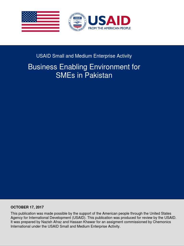 Business Enabling Environment For SMEs in Pakistan | PDF | Small And ...