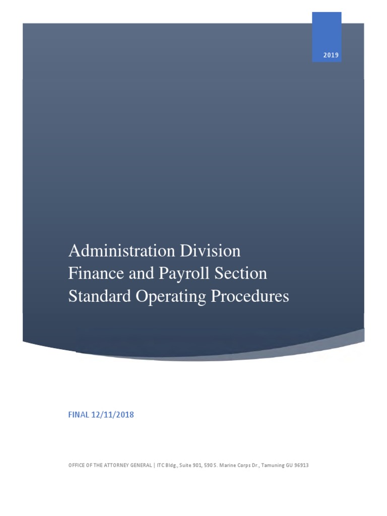Finance and Payroll Standard Operating Procedures (2018.12.27) 1 PDF ...
