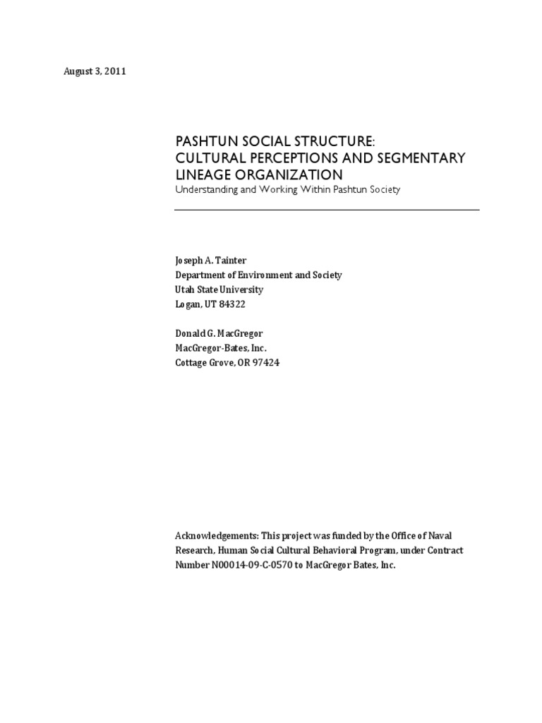 Pushtun Social Structure | PDF | Pashtuns | Kinship