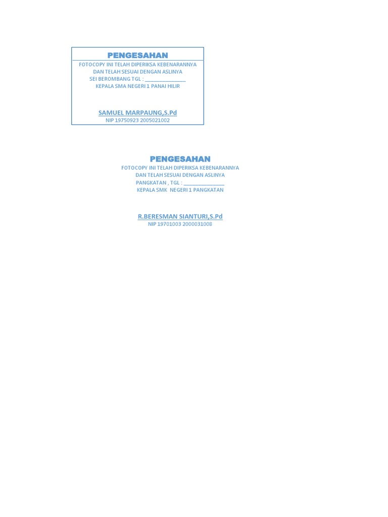 Stempel Pengesahan | PDF