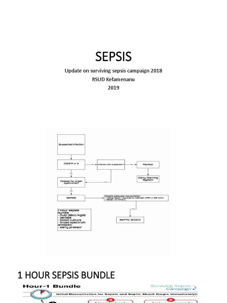Sepsis: Update On Surviving Sepsis Campaign 2018 RSUD Kefamenanu 2019 ...