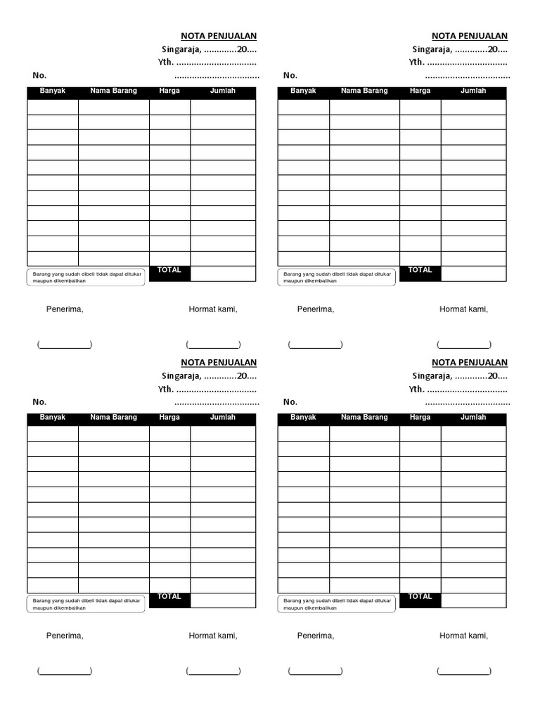 Nota Penjualan | PDF