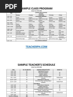 DepEd Sample Class Program and Teachers Schedule | PDF | Schools ...